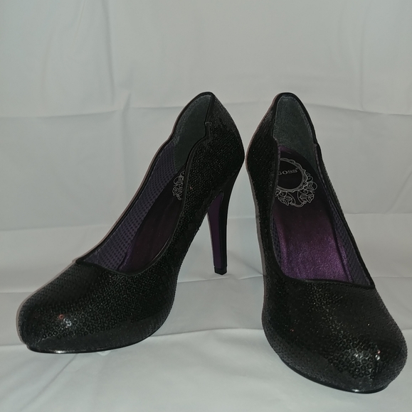 Vigoss | Shoes | Vigoss Black Noir Sequin Heels | Poshmark